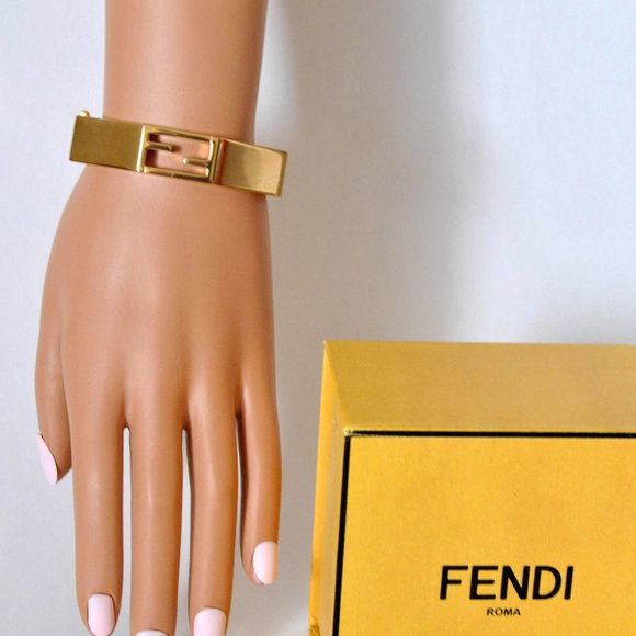 Fendi | Jewelry | Fendi Bracelet Baguette Ff Cuff Mafe In Italy In ...